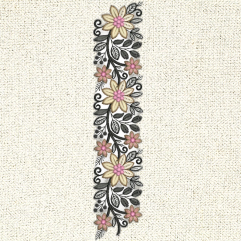 Floral Endless Border Machine Embroidery, Floral Border Machine ...