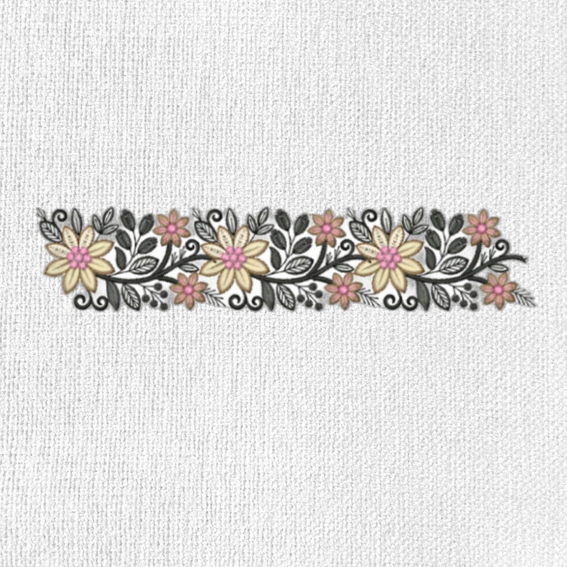 Floral Endless Border Machine Embroidery, Floral Border Machine ...