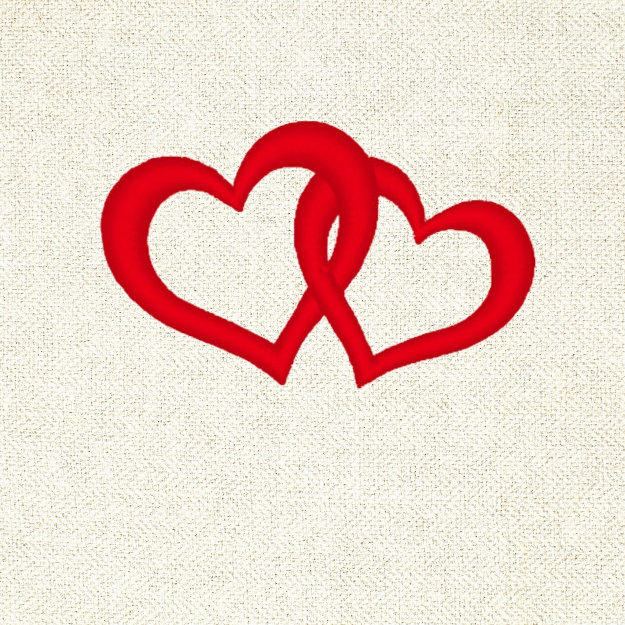 Double Heart Embroidery Design, Mini Heart Fill, Stitch Embroidery ...