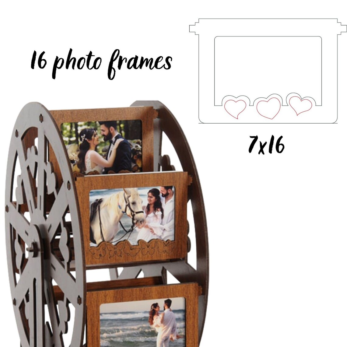Rotating Photo Frame SVG: Laser Cut Template, Photo Wheel Design - Etsy