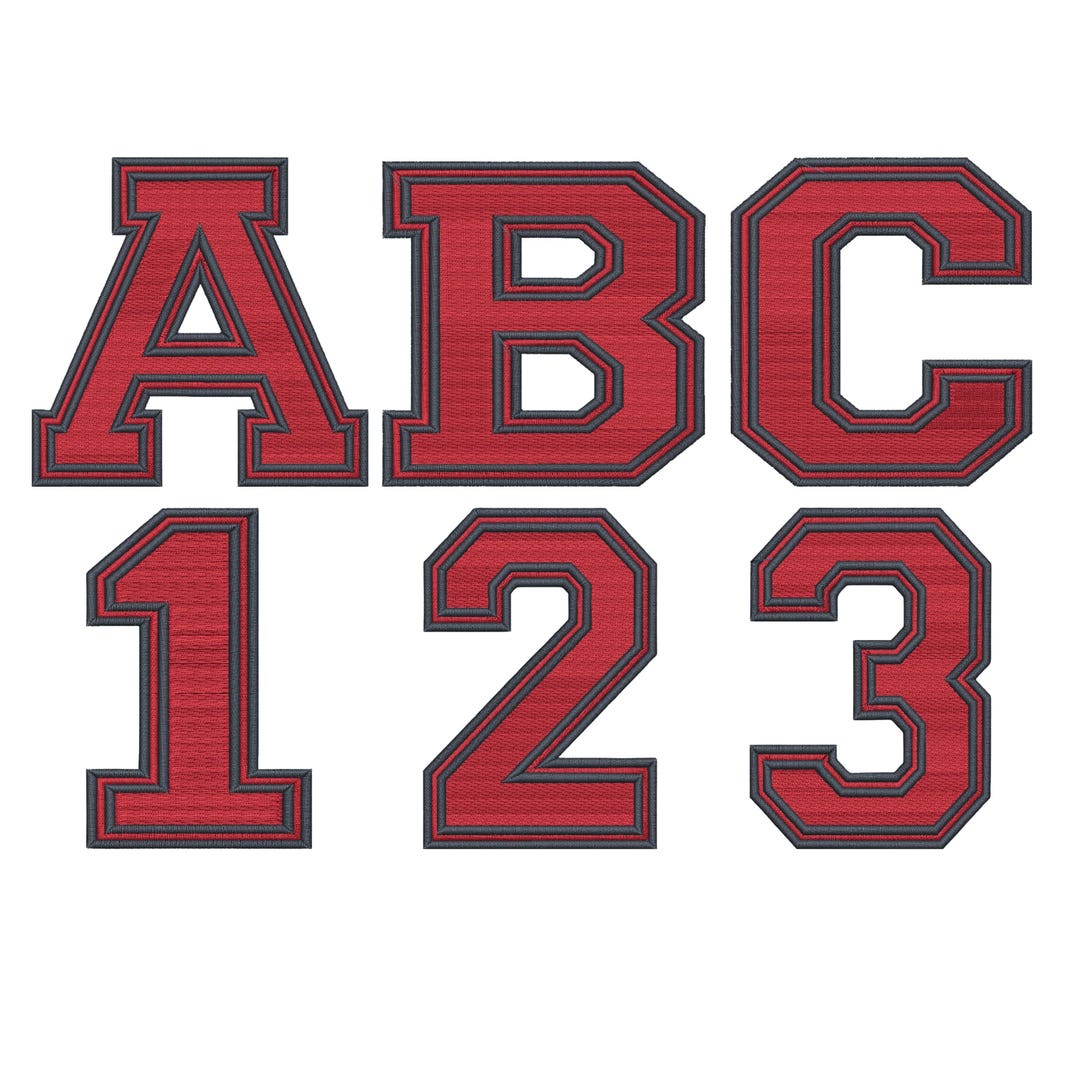 3D Varsity Machine Embroidery Alphabet and Numbers,a-z Embroidery ...