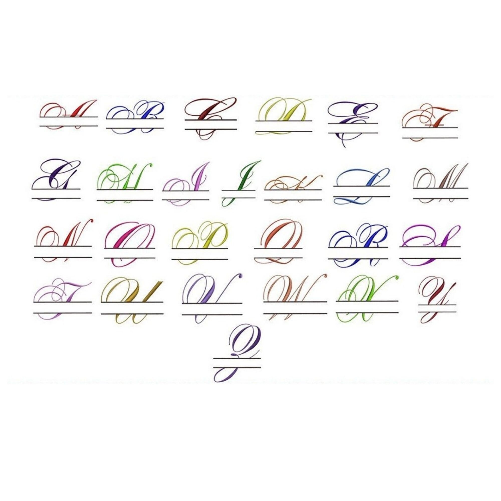 Split Monogram Embroidery Alphabet: Machine Embroidery Designs (digital ...