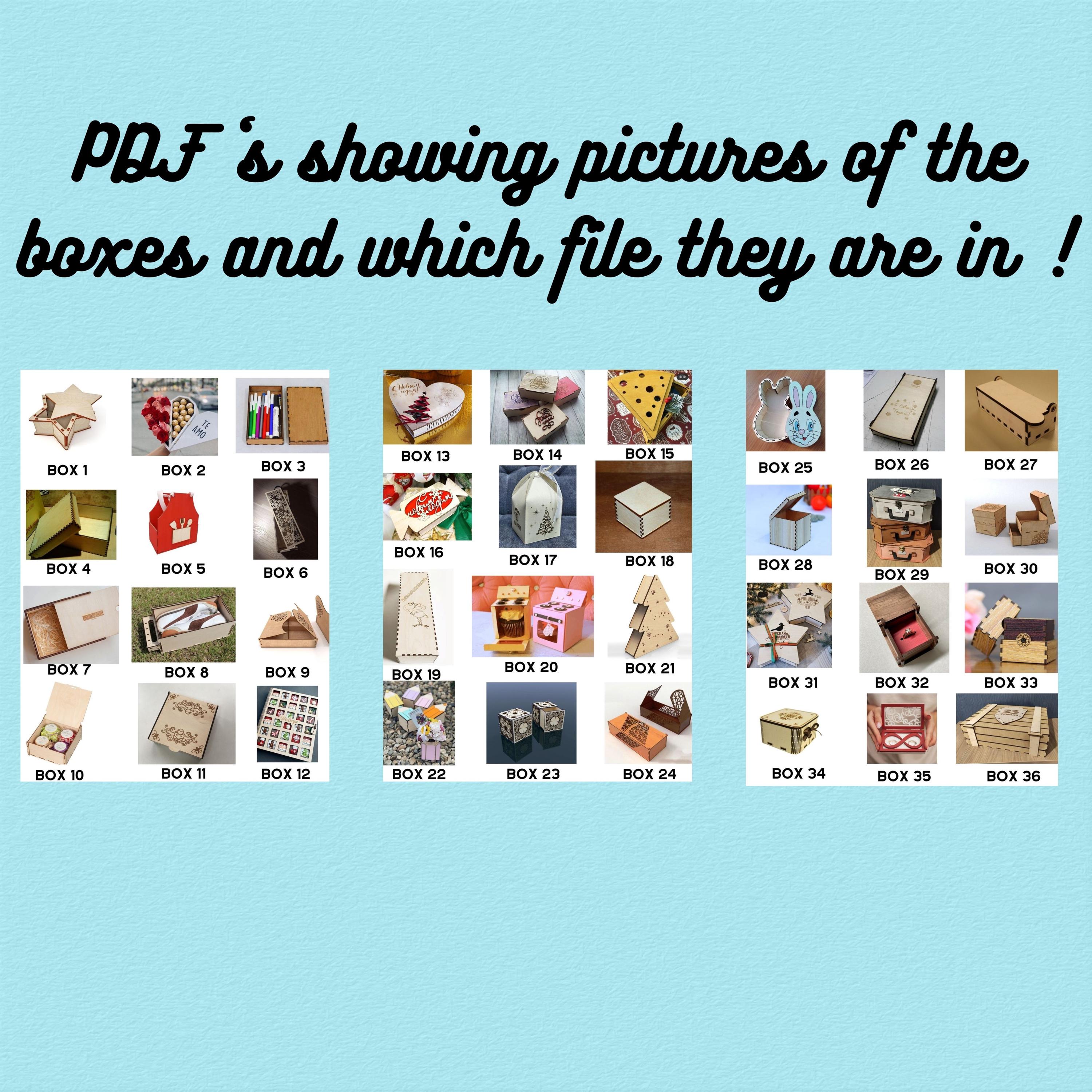 115 Gift Box Laser Cut SVG Files, Vector Files for Wood Laser Cutting ...