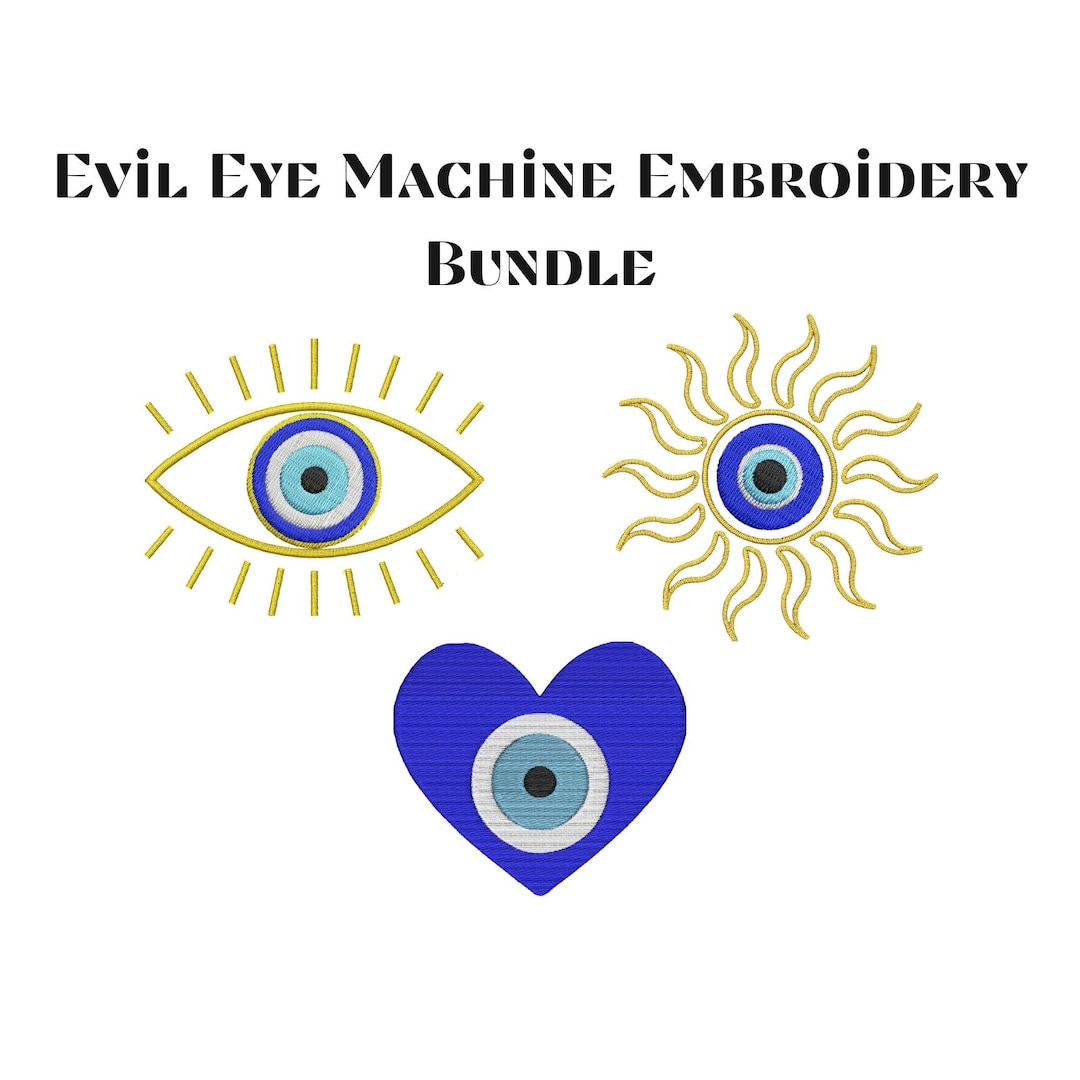 Eye Embroidery Design Bundle 5 Sizes, Evil Eye Machine Embroidery, Eye ...