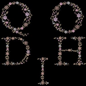 Floral Alphabet Embroidery Design: Uppercase Letters (digital Download ...