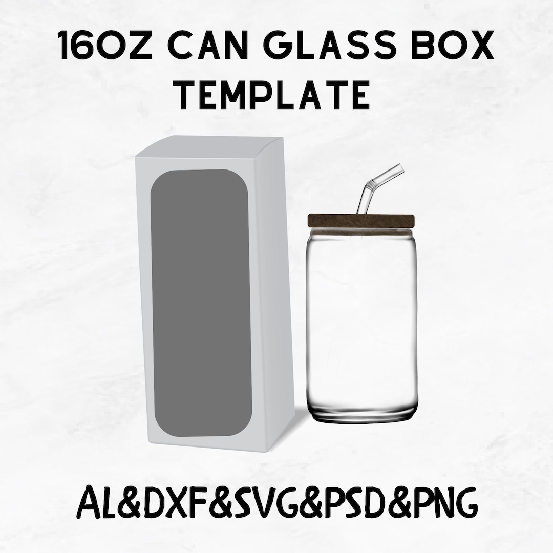 16oz Can Glass Box, 16oz Can Glass Box Template, Beer Can Glass Box ...
