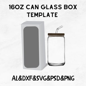 16oz Can Glass Box, 16oz Can Glass Box Template, Beer Can Glass Box ...