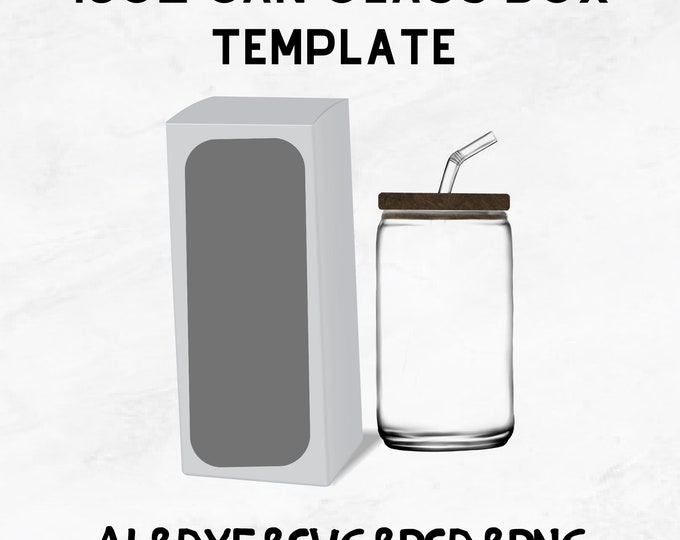 16oz Can Glass Box Template Beer Can Glass Gift Box Template Glass Can ...