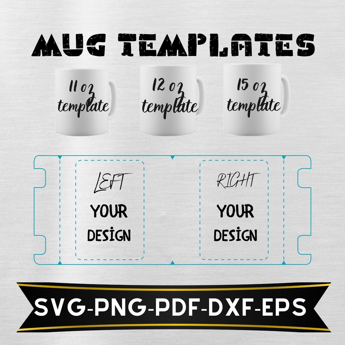 Mug Template SVG Bundle: Full Wrap Design (digital Download) - Etsy