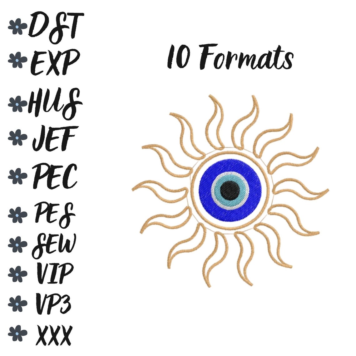 Evil Eye Bead Machine Embroidery Design- 5 Sizes , Evil Eye Machine ...