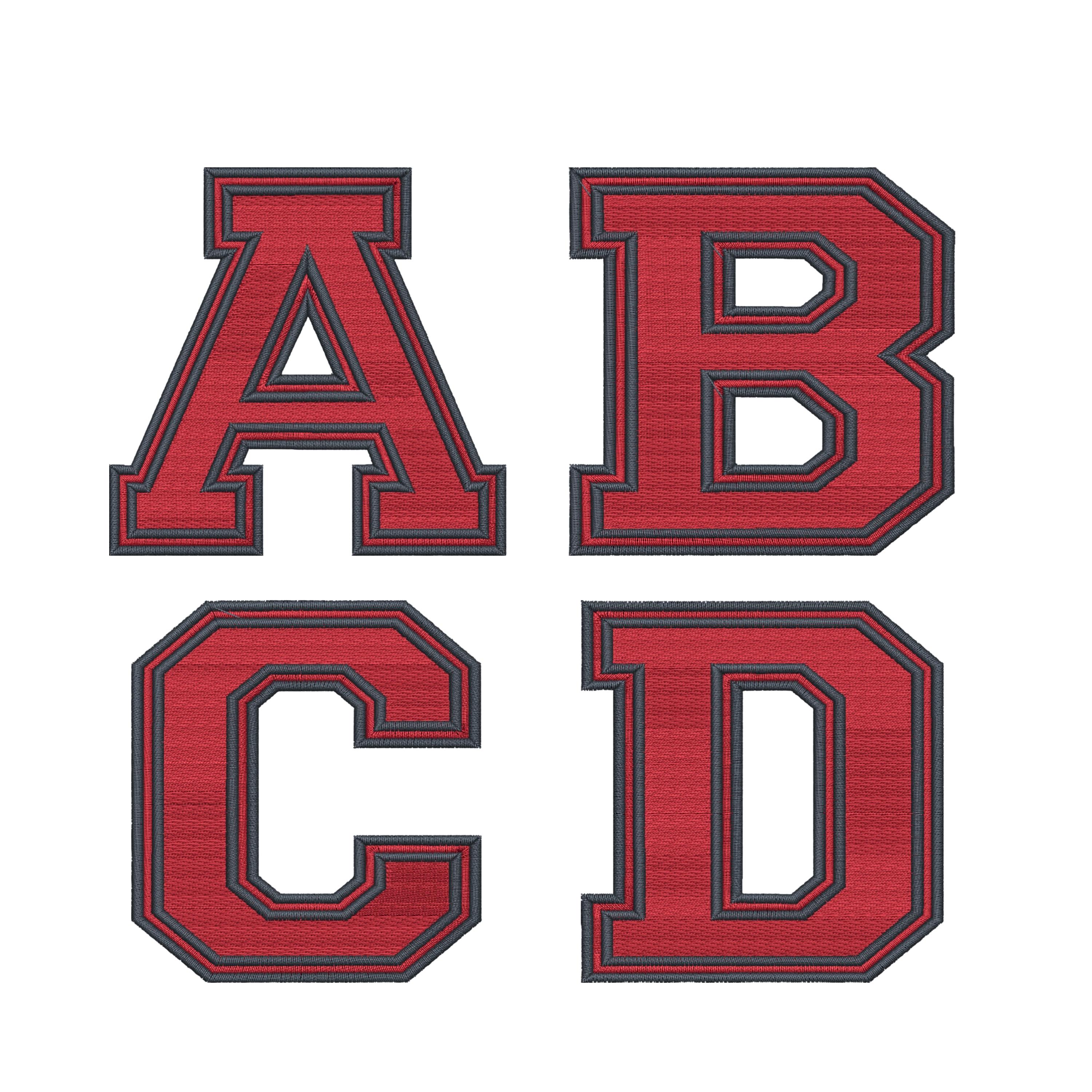 Athletic Applique Embroidery Font: Sports Team Jersey Alphabet (digital ...