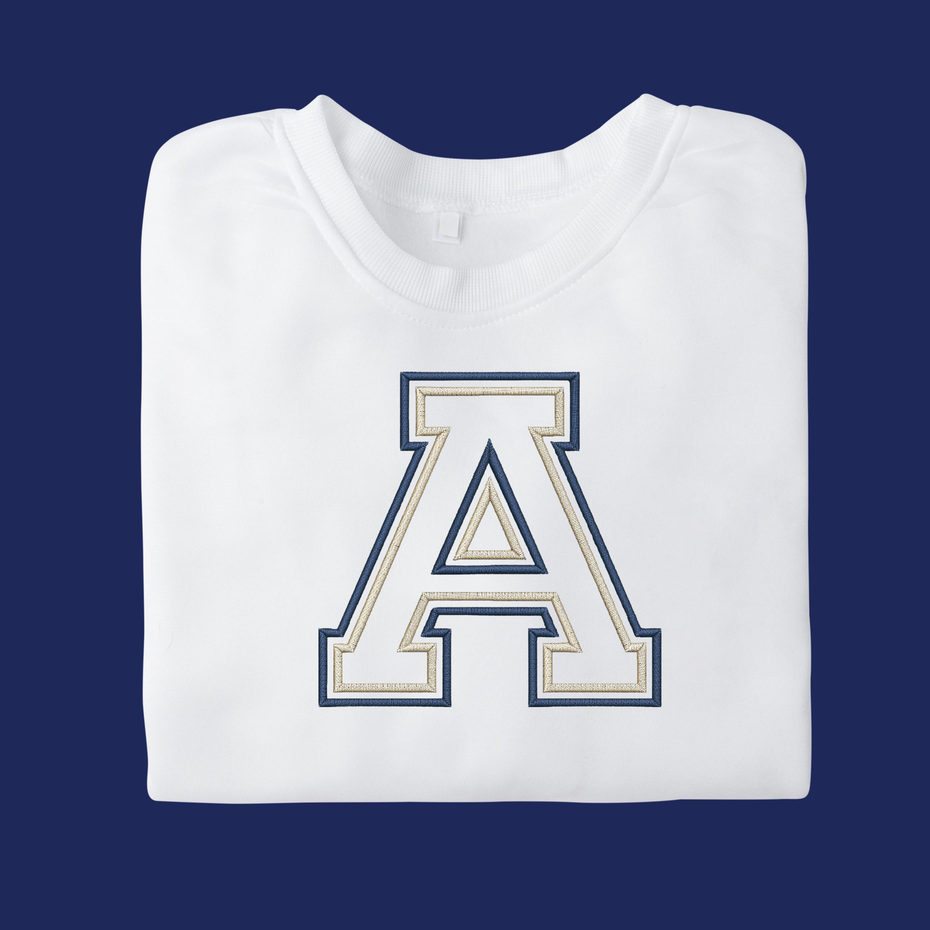 Varsity Applique Embroidery Font: Double Layer Sports Letters (3''/75mm ...