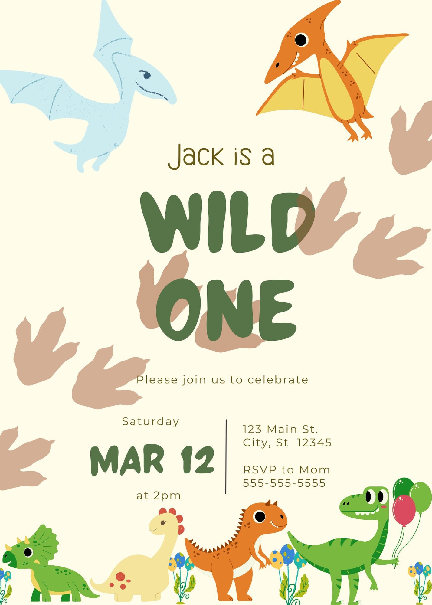 Boys Dinosaur Birthday Invitation - Etsy