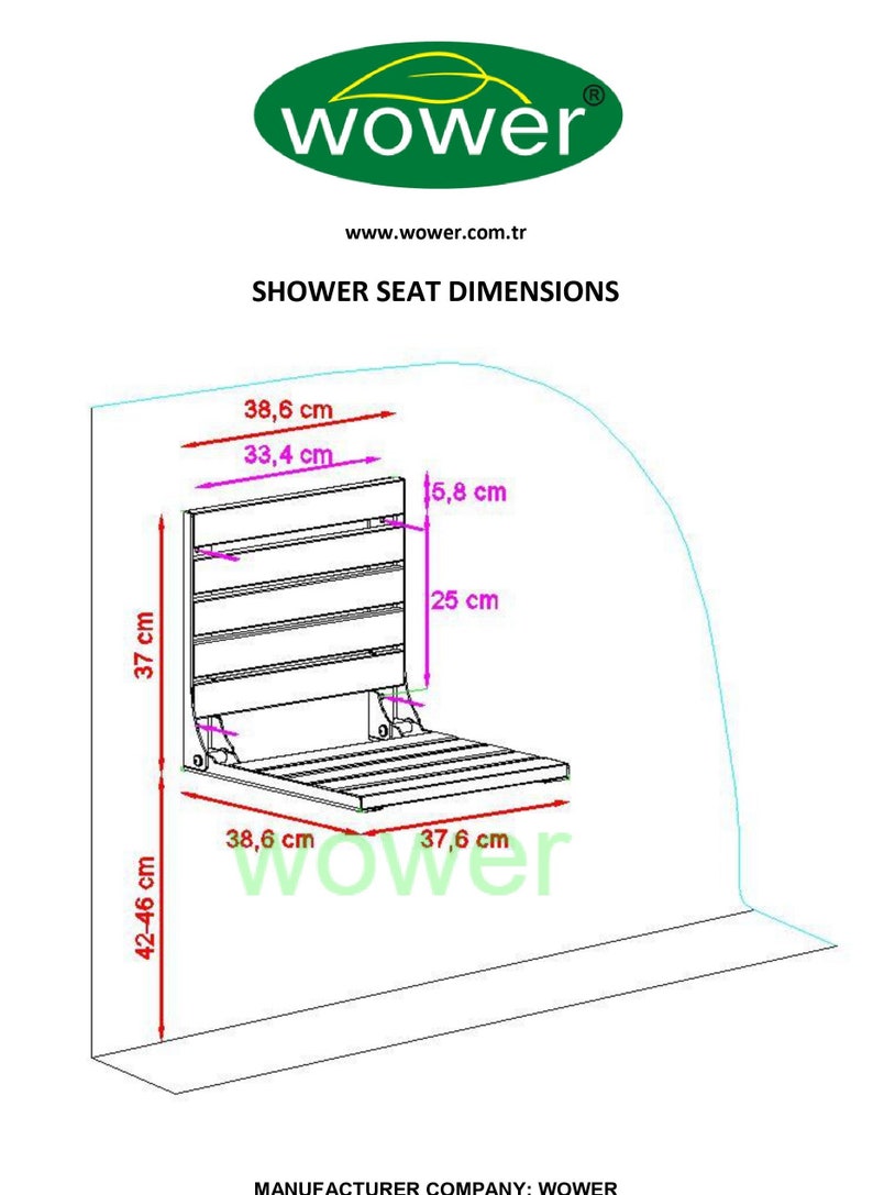 Folding Shower Chair: Waterproof Stainless Steel Frame, Bathroom ...