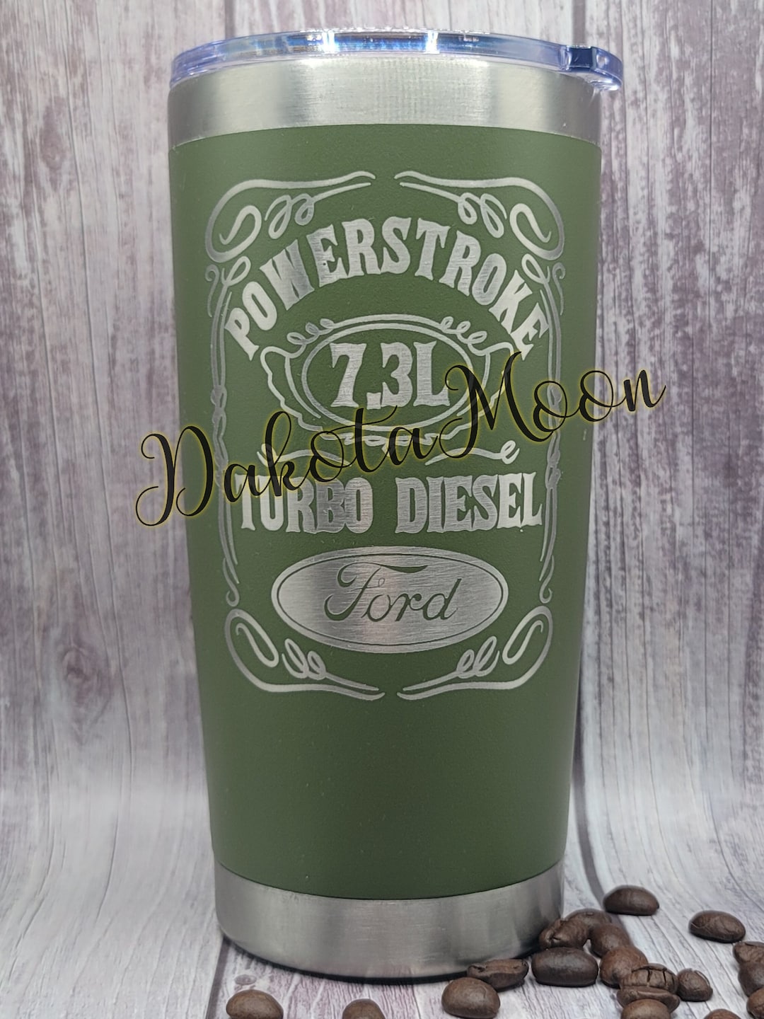 20 Oz Engraved Stainless Steel Tumbler 7.3L Powerstroke Ford Coffee ...