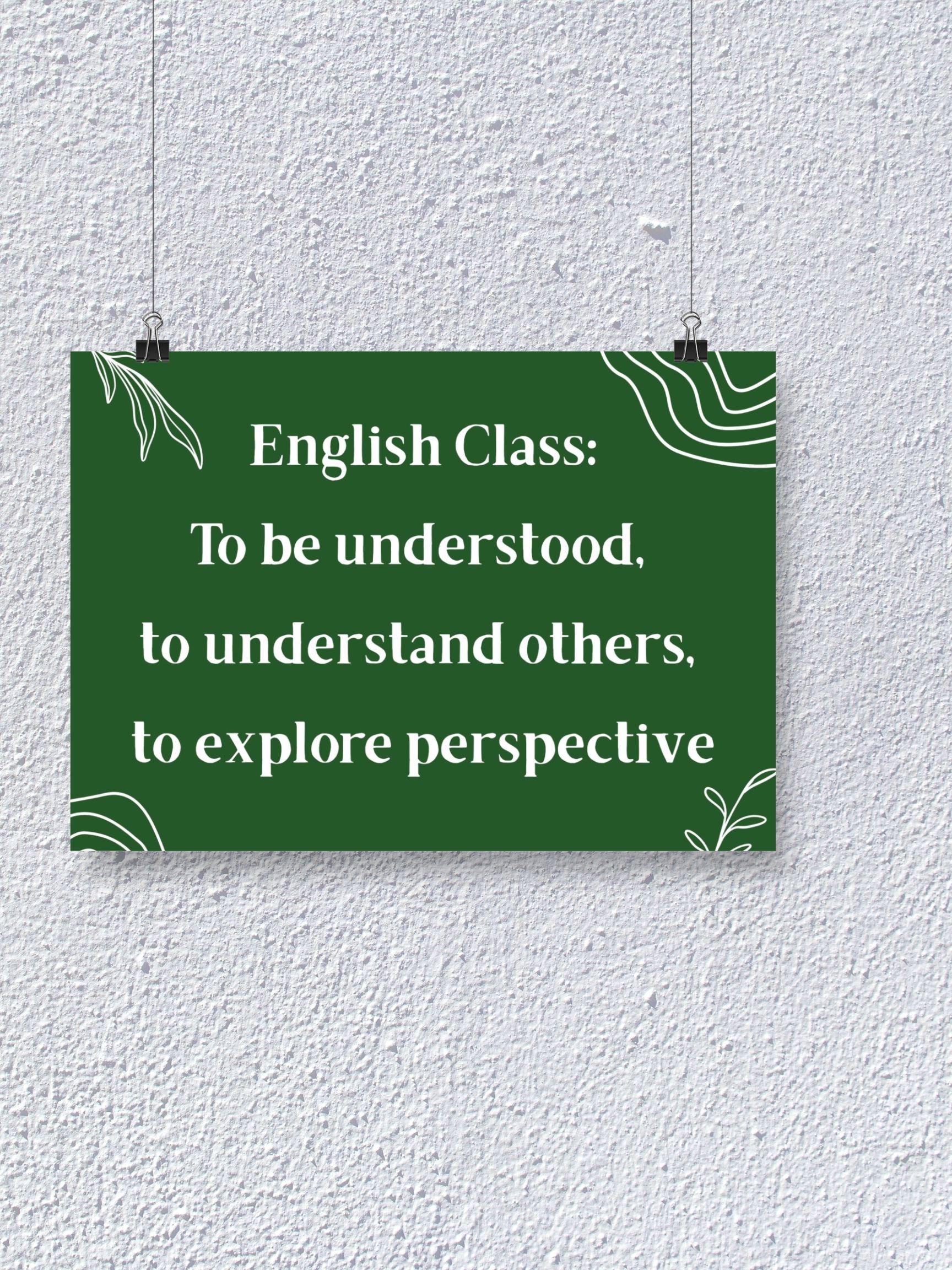 English Class Poster | High School ELAR | "english Class: to Be ...
