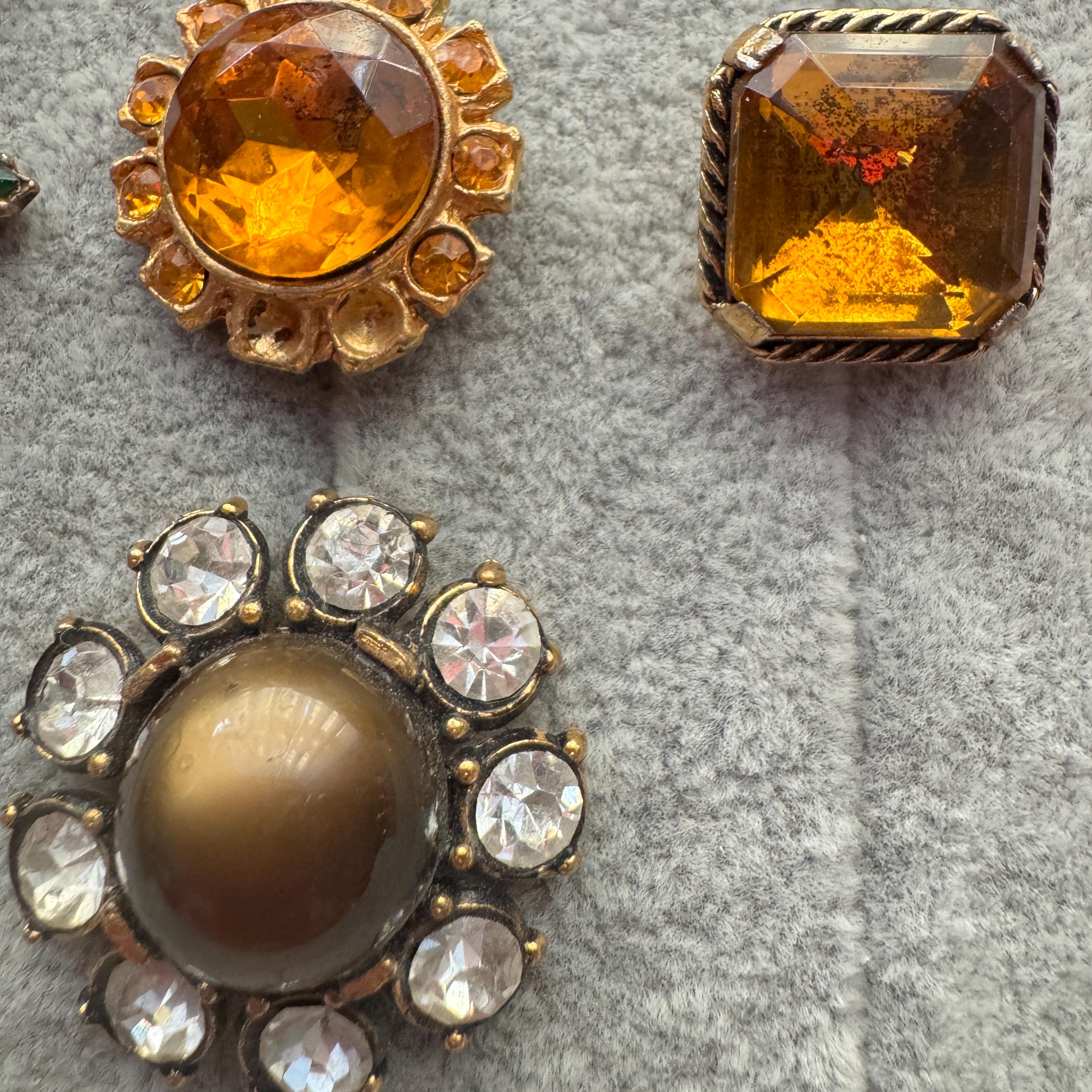 Gemstone Buttons Vintage Color Emerald Saphire Sparkle Rhinestone Paste ...