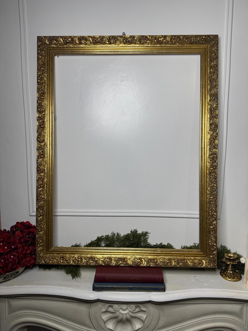 Large Antique Gold Baroque Chester Frame: Ornate Gilt Decor ( 88 X 68 ...