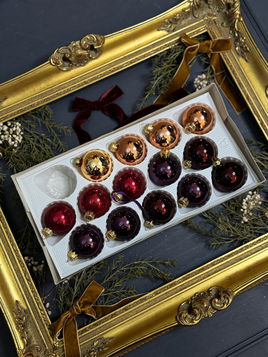 Vintage German Glass Christmas Baubles Set of 14 | 6 Cm | European ...