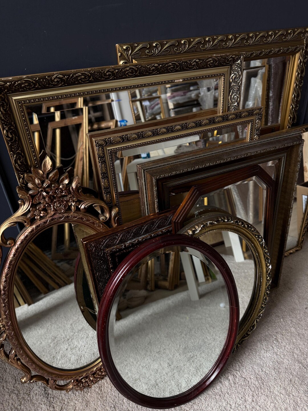 Vintage Mirror Collection : Edwardian Oval & Square, Gallery Wall Decor ...