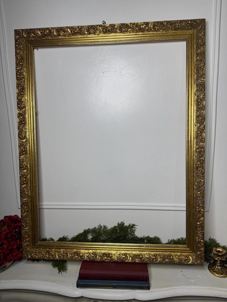 Large Antique Gold Baroque Chester Frame: Ornate Gilt Decor ( 88 X 68 ...