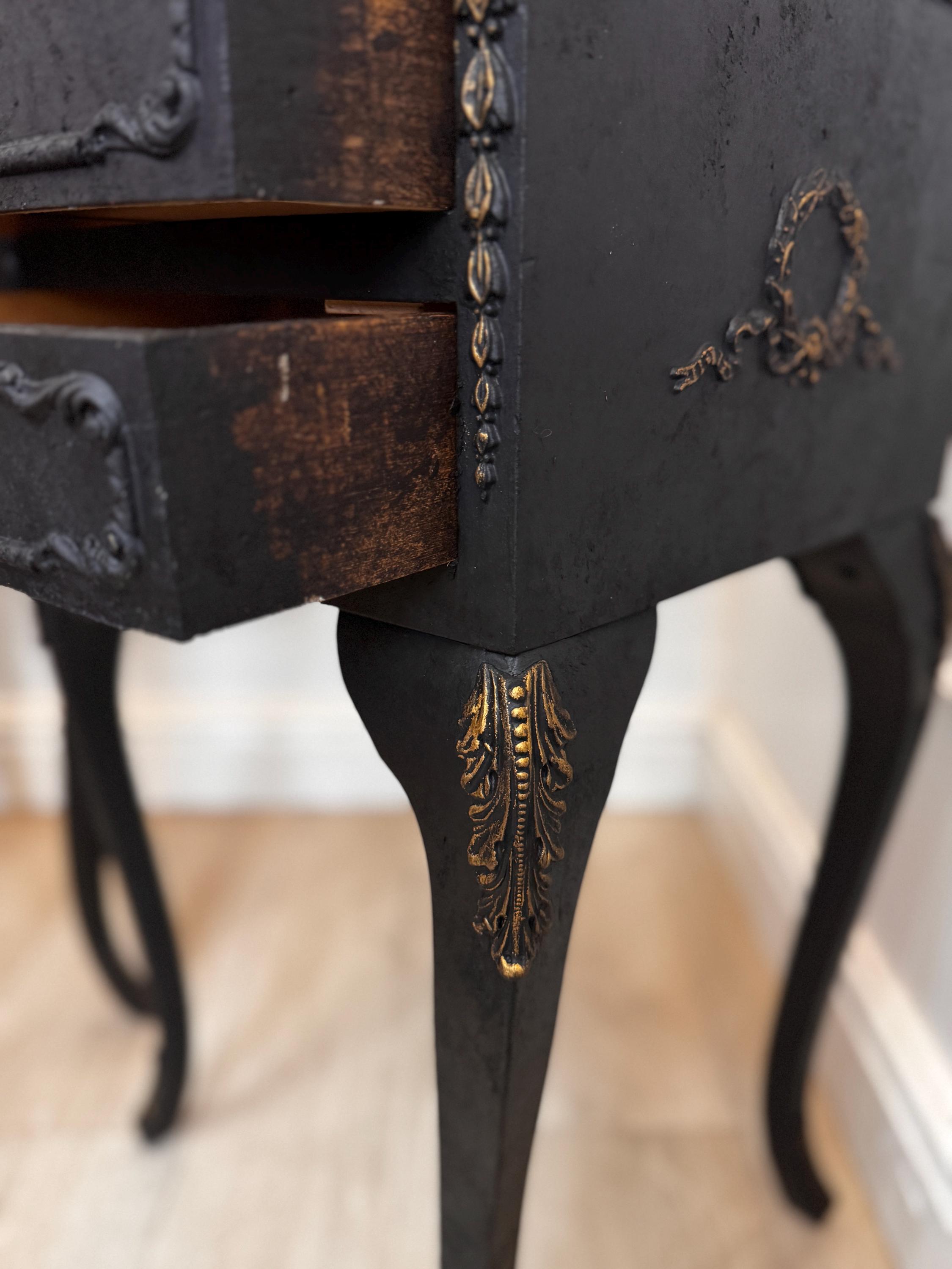 Vintage French Olympus Bedside Tables – Black & Gold | Harrods Olympus ...