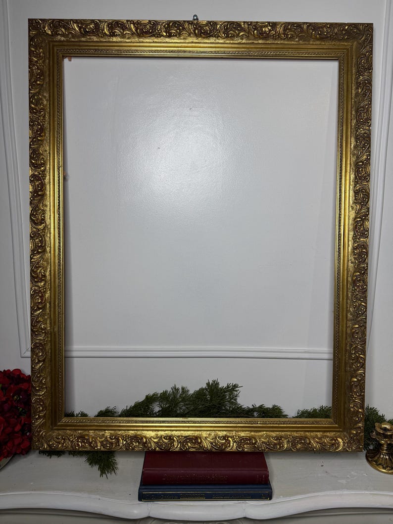 Large Antique Gold Baroque Chester Frame: Ornate Gilt Decor ( 88 X 68 ...