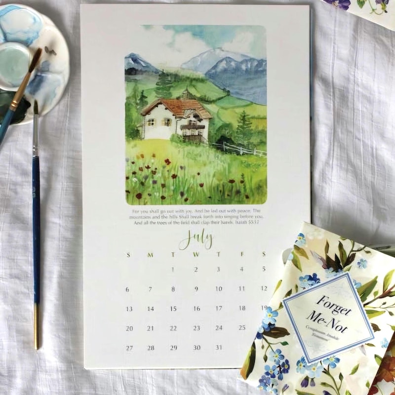 Watercolor Calendar - Etsy
