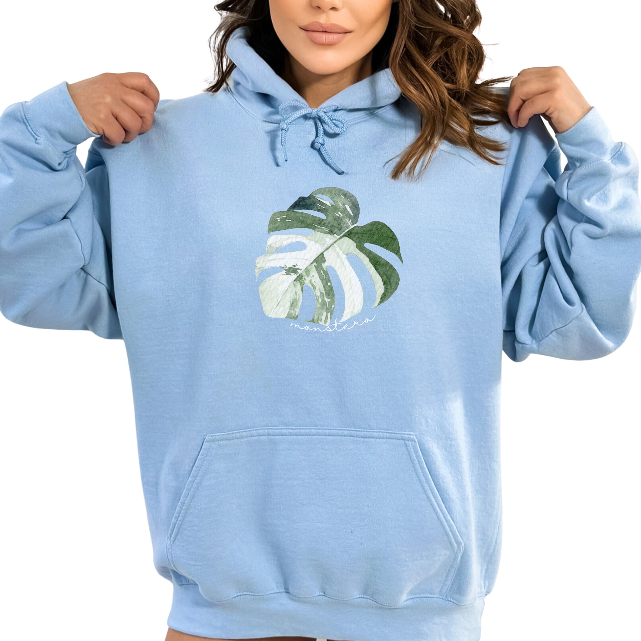 Monstera Variegated Albo Heavy Blend Crewneck Hoodie Hooded Sweatshirt ...