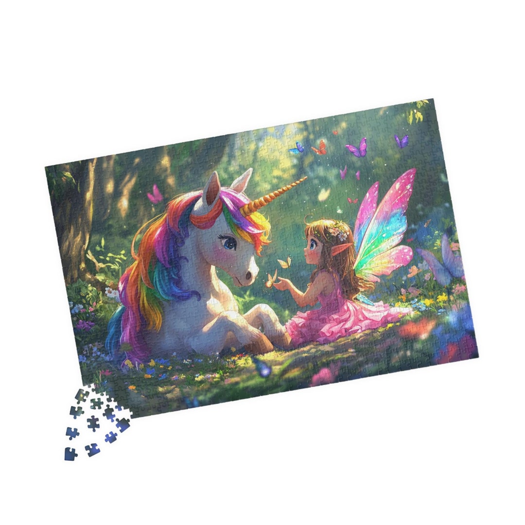 Magical Unicorn and Fairy Puzzle Enchanting Rainbow Scene With ...