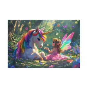 Magical Unicorn and Fairy Puzzle Enchanting Rainbow Scene With ...