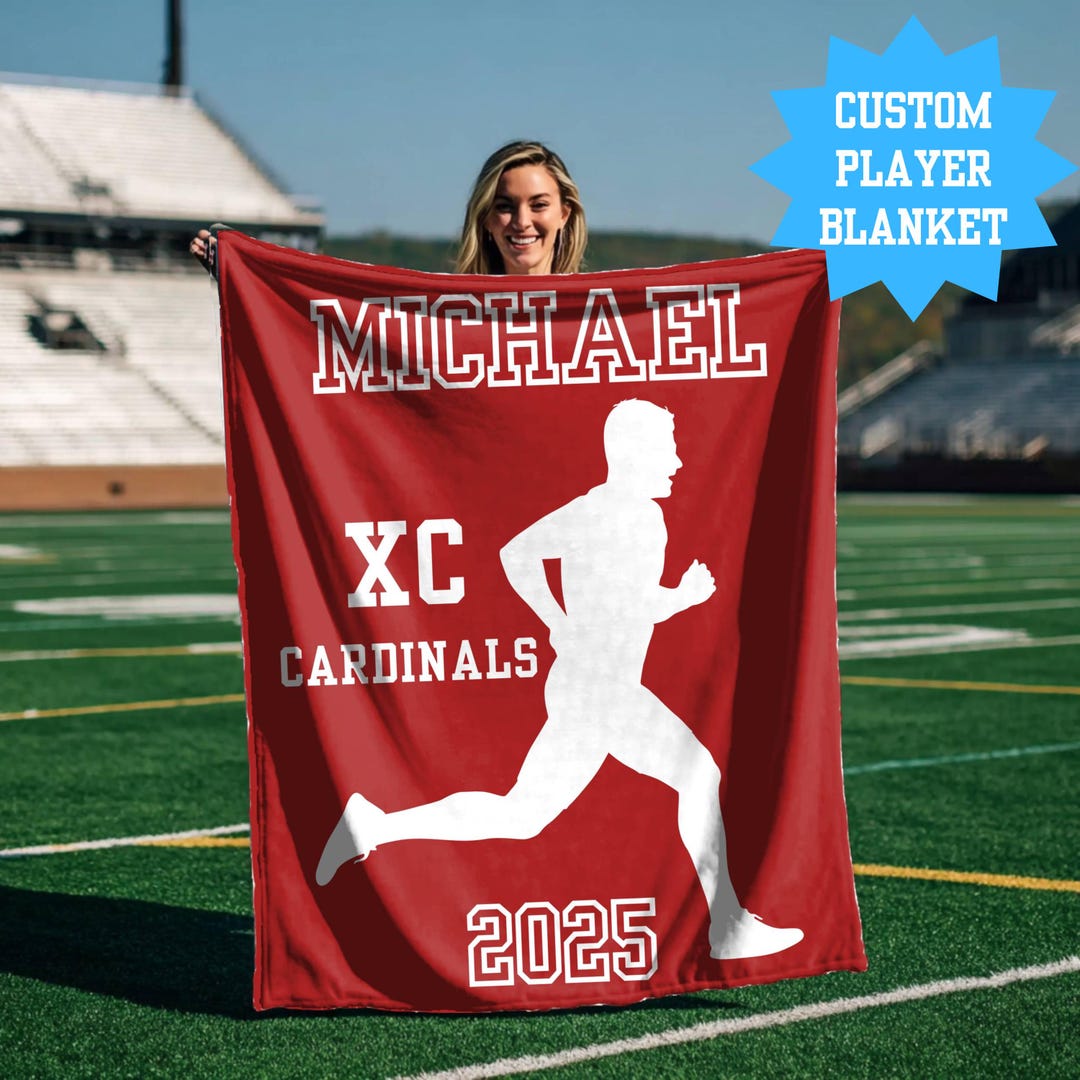 Custom Boys XC Cross Country Blanket Custom Soft Velveteen Plush Gift ...
