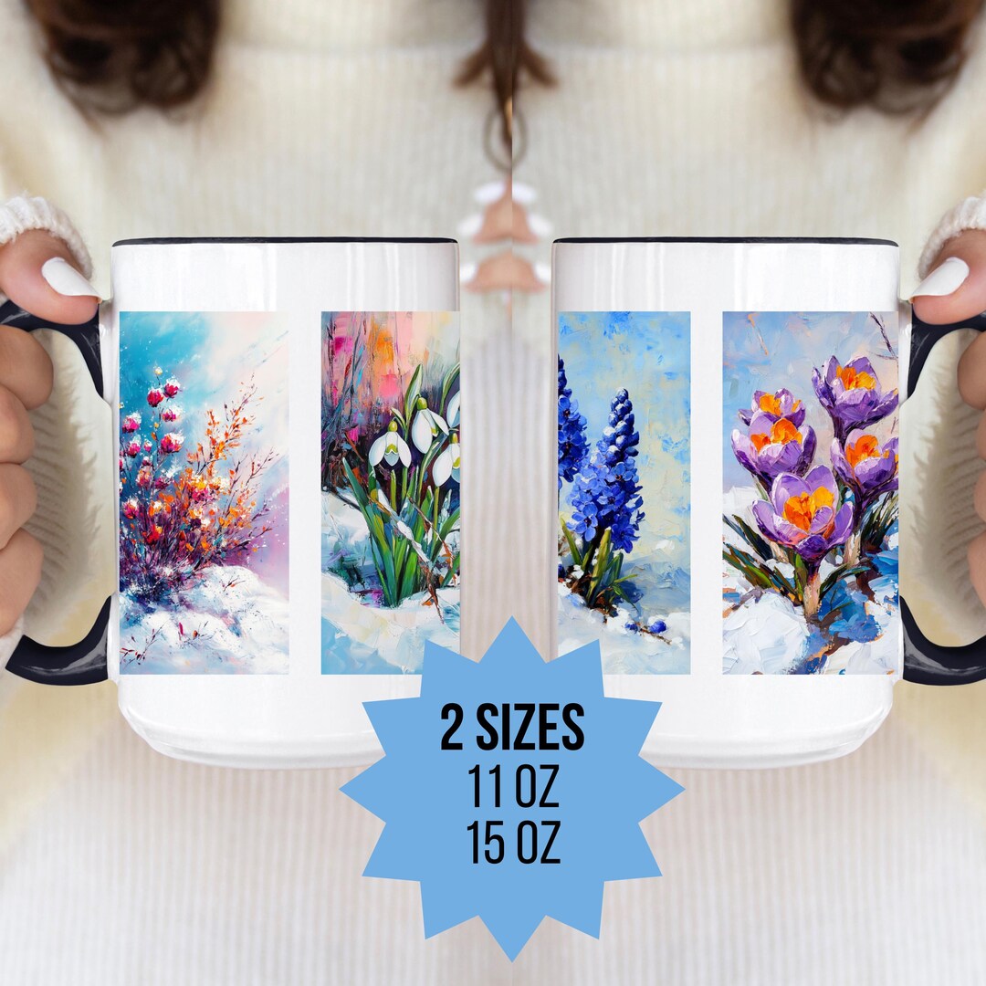 Wild Flowers in Snow Coffee Mug Floral Blossoms & Seasonal Blooms ...