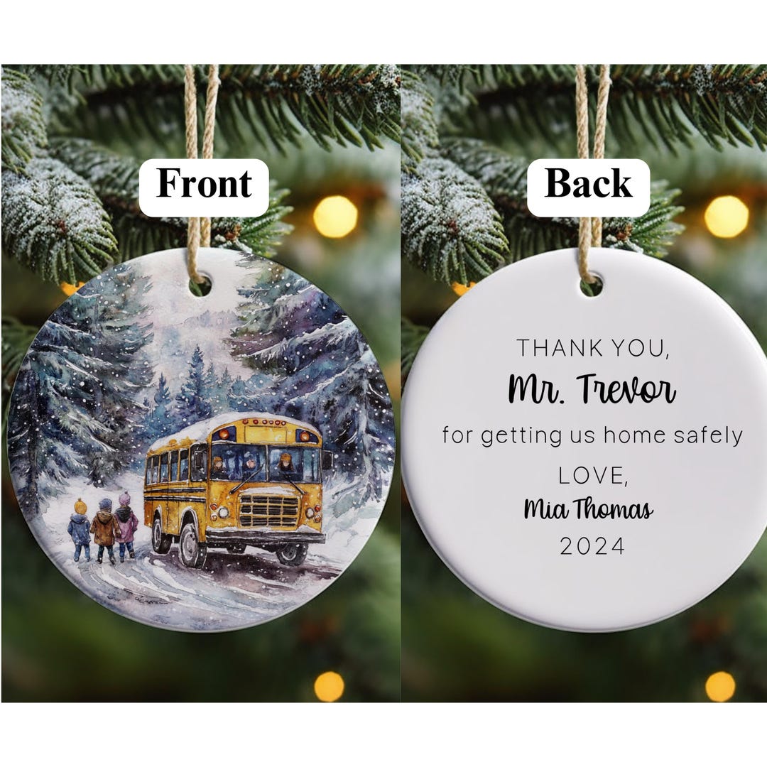 Personalized School Bus Driver Ornament Gift Ceramic Ornaments Gift for ...