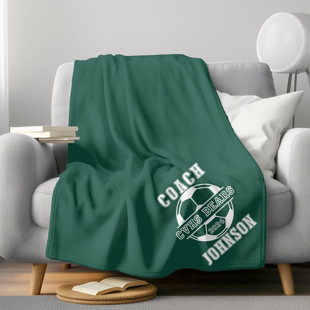 Personalized Soccer Coach Blanket Custom Soft Velveteen Plush Gift for ...