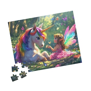 Magical Unicorn and Fairy Puzzle Enchanting Rainbow Scene With ...
