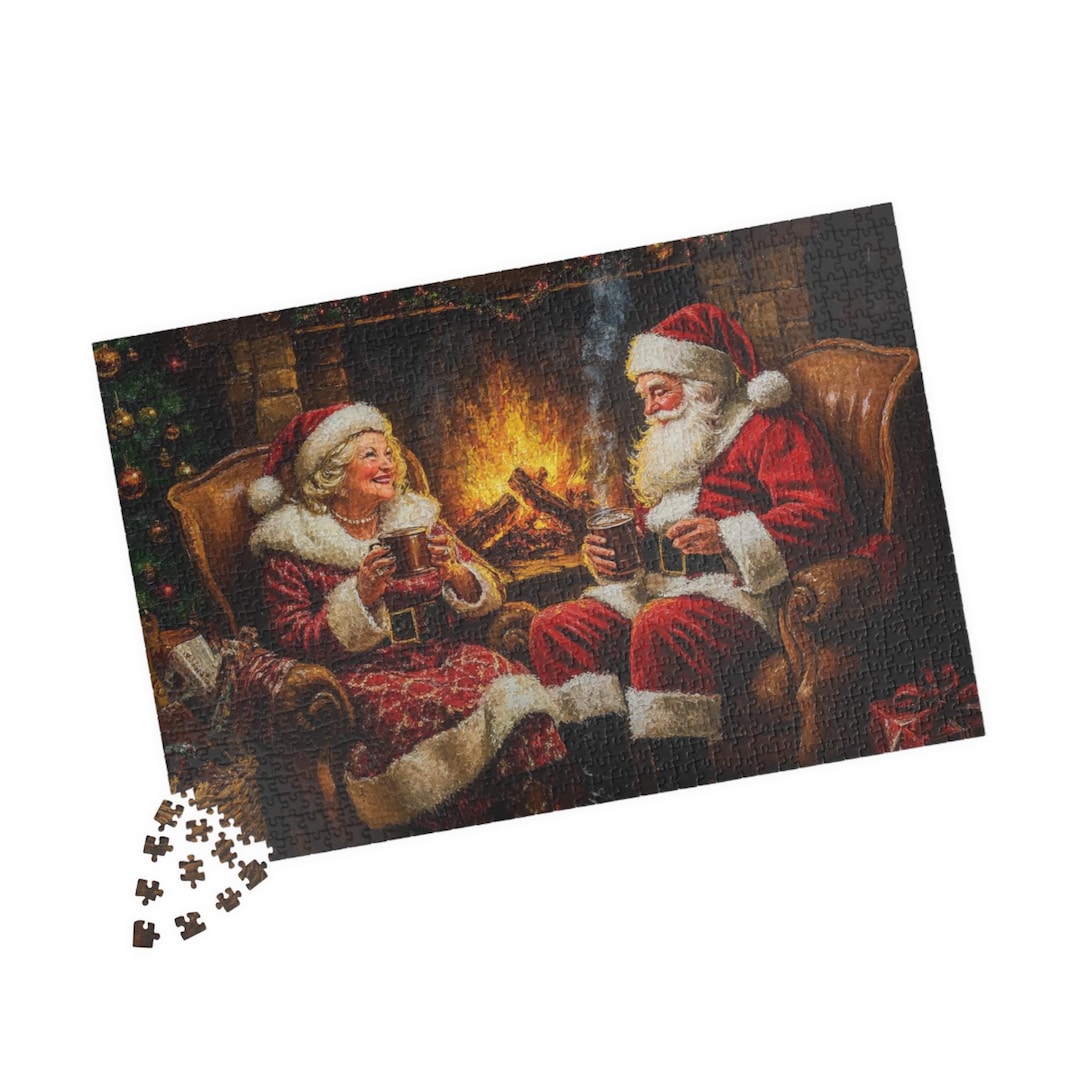 Santa and Mrs. Claus Puzzle Adorable Festive Holiday Jigsaw Puzzle ...