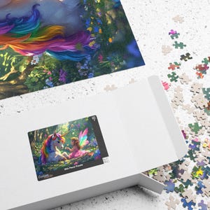 Magical Unicorn and Fairy Puzzle Enchanting Rainbow Scene With ...