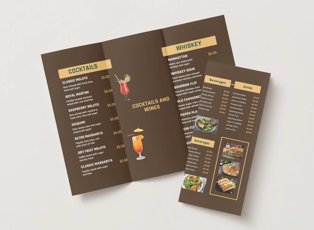 Customizable Restaurant Menu (customize to Your Taste) - Etsy