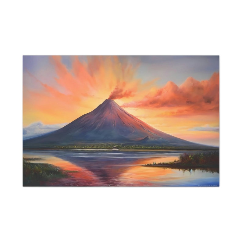 Bicol Philippines, Wall Art Matte Canvas, Mayon Volcano, Polyester ...