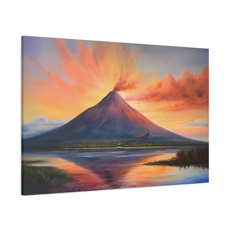 Bicol Philippines, Wall Art Matte Canvas, Mayon Volcano, Polyester ...
