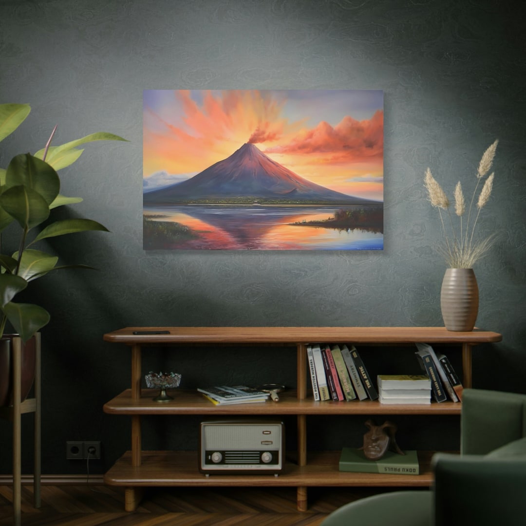 Bicol Philippines, Wall Art Matte Canvas, Mayon Volcano, Polyester ...