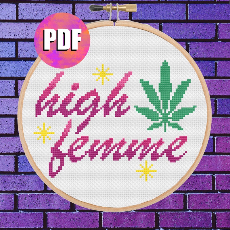 Weed Cross Stitch - Etsy