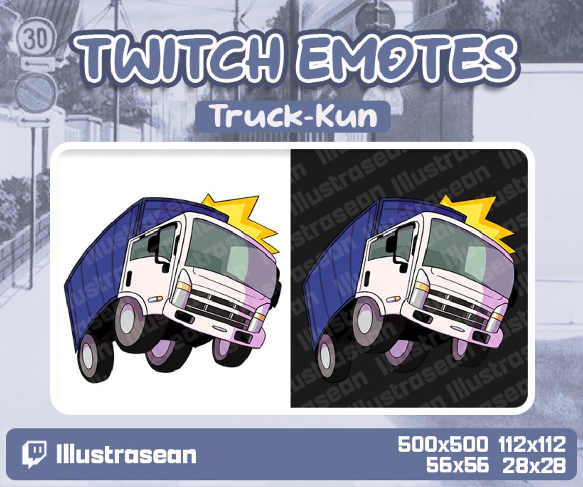 Isekai Truck Twitch Emote 112x112, 56x56, 28x28 - Twitch, Youtube ...