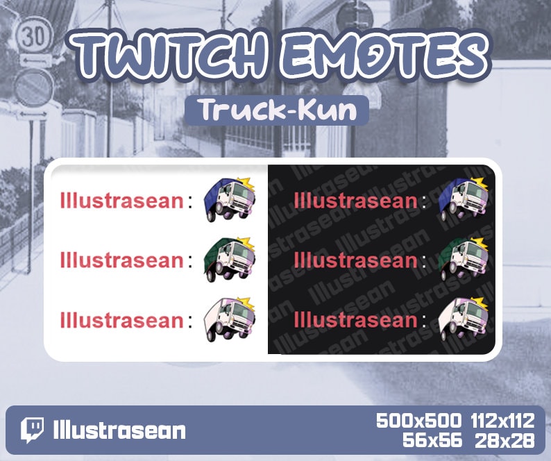 Isekai Truck Twitch Emote 112x112, 56x56, 28x28 - Twitch, Youtube ...