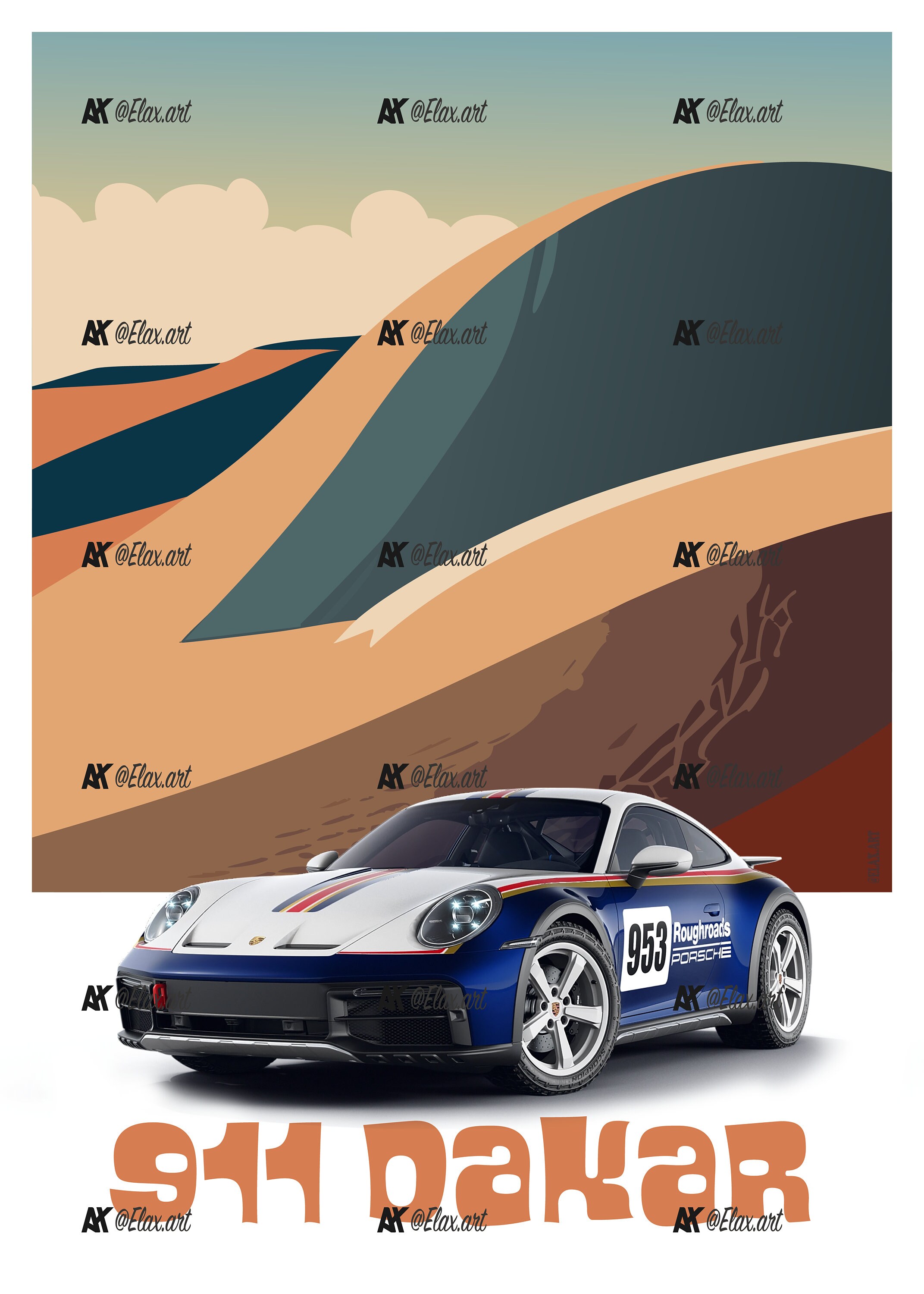 Porsche 911 DAKAR Poster, Printable Wall Art, Car Poster, Supercar ...