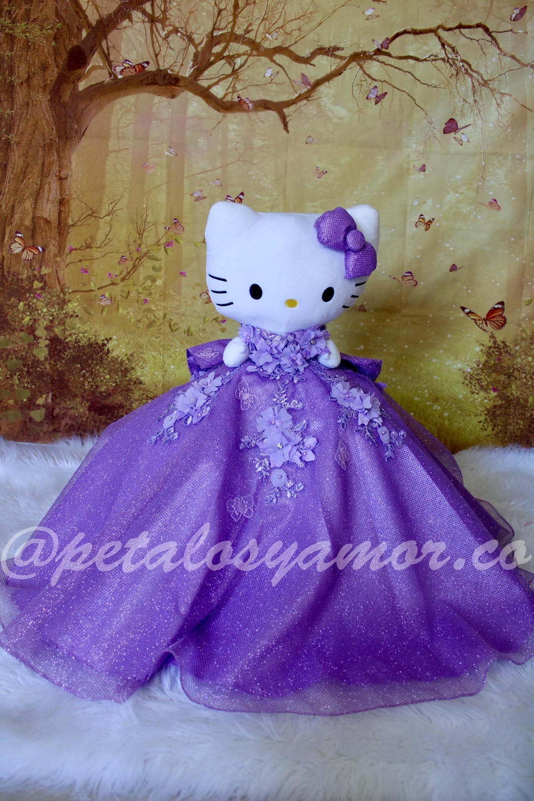 Lilac Glitter Quince Hello Kitty Plushie - Etsy