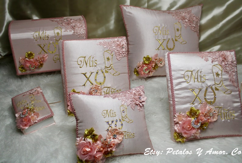 Charro Quinceañera Complete Set Bible, Photo Album, Kneeling Pillow ...