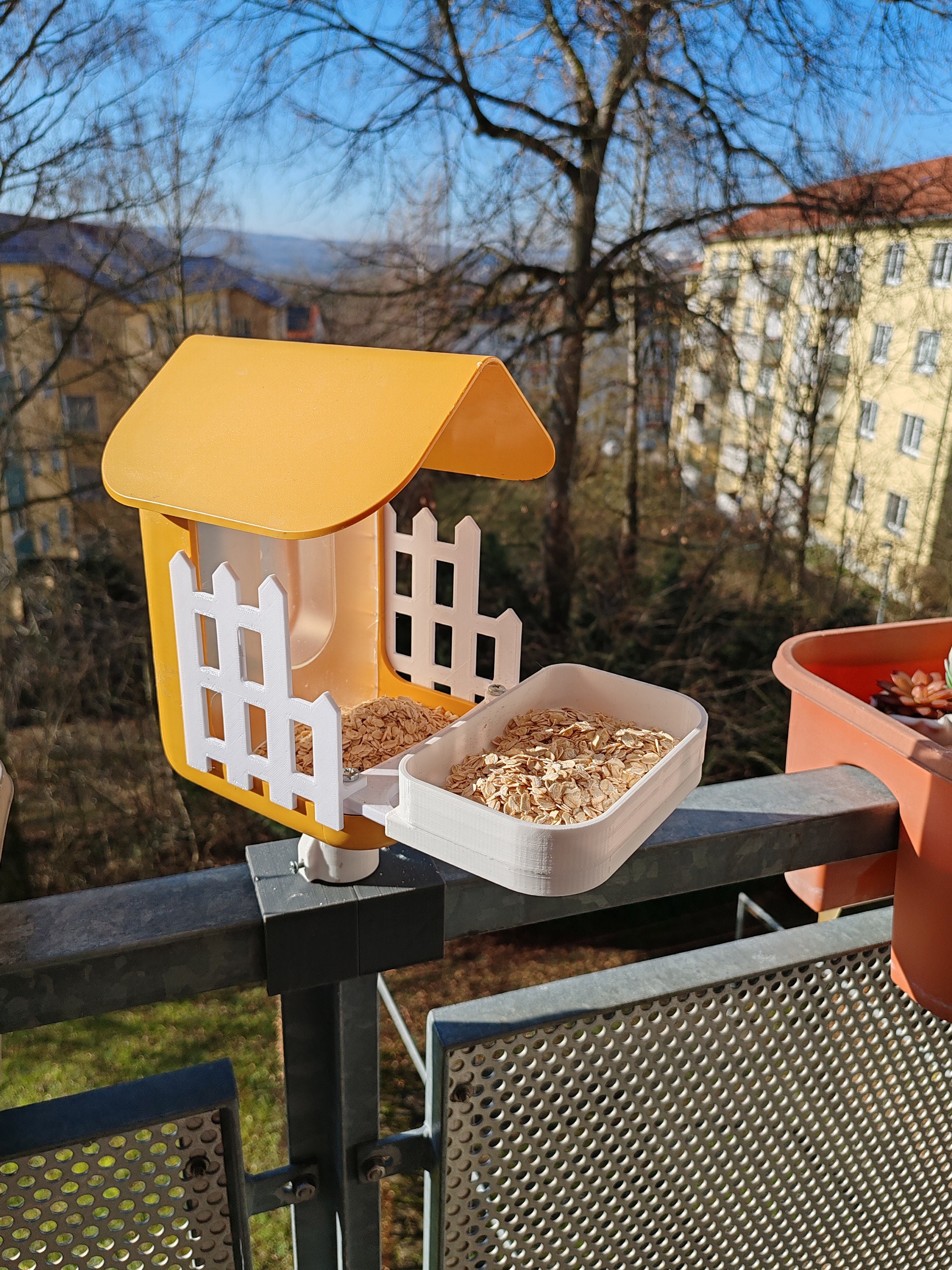 3D Printed Food Extension With Fence for the Bird Buddy® Food Extension ...