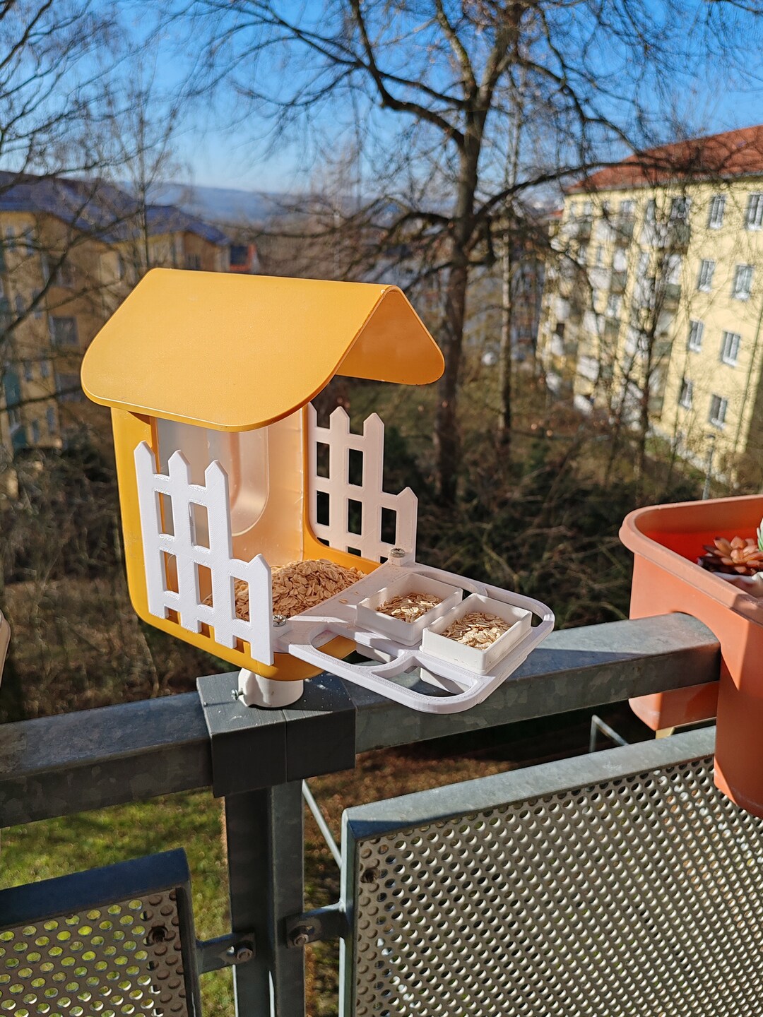 3D Printed Food Extension With Fence for the Bird Buddy® Food Extension ...